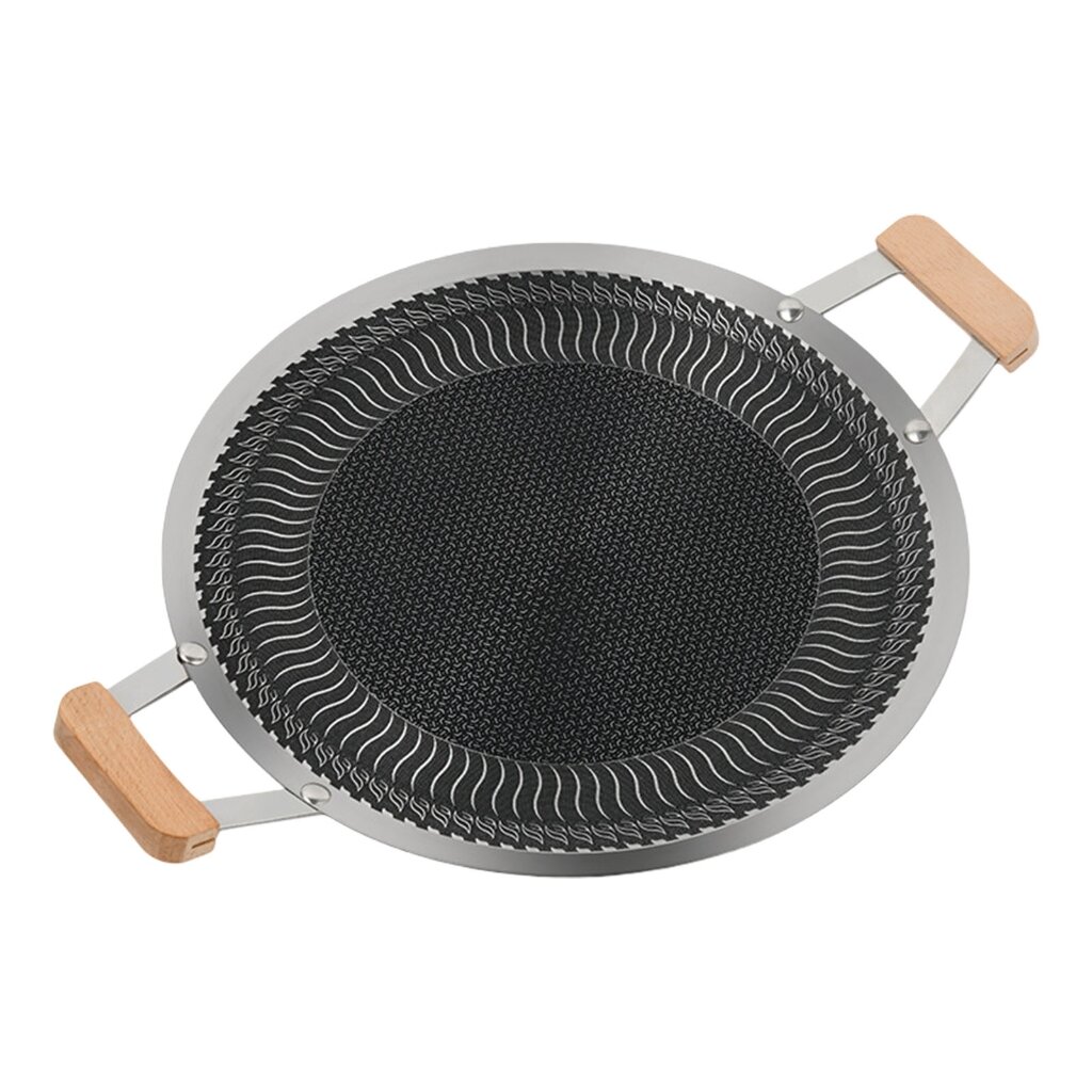Инструменты для выпечки, Корейская гриль-сковорода из нержавеющей стали 316 с защитой от ожогов - 34 сантиметра