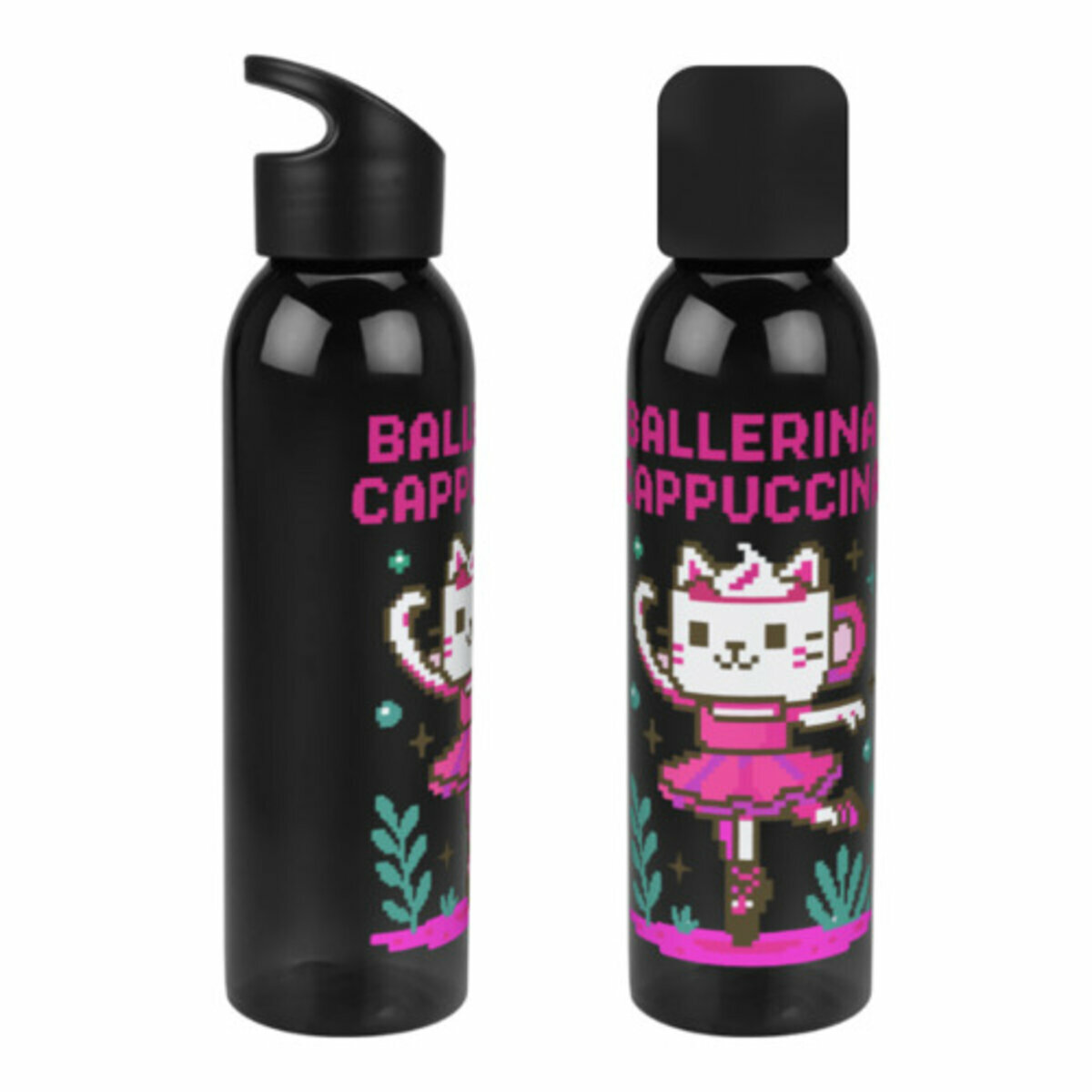 Бутылка для воды «Балерина капучино- Ballerina Capuccina» (черный)