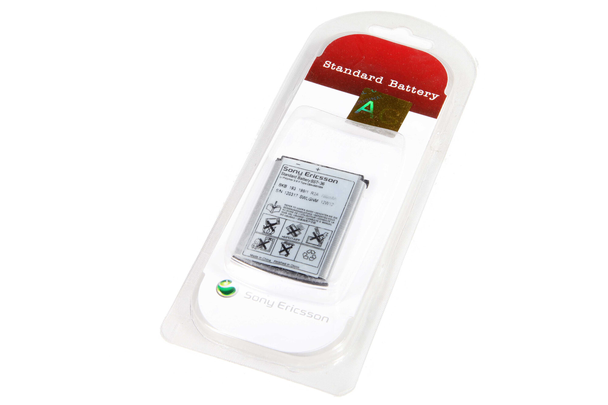 Аккумулятор для Sony Ericsson BST-36 J300i/K310/K320/K330i/K510/K630i/Z310/Z550/W200/R510/T250i/T270