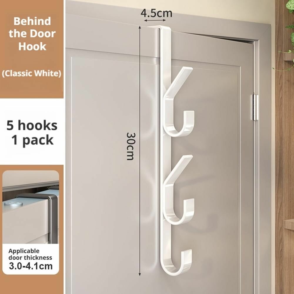 Вертикальные крючки для одежды на задней стороне двери, бытовые,5 крючка