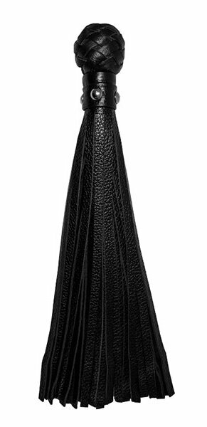 Плеть генитальная БДСМ Арсенал из натуральной кожи чёрная длина 3 см