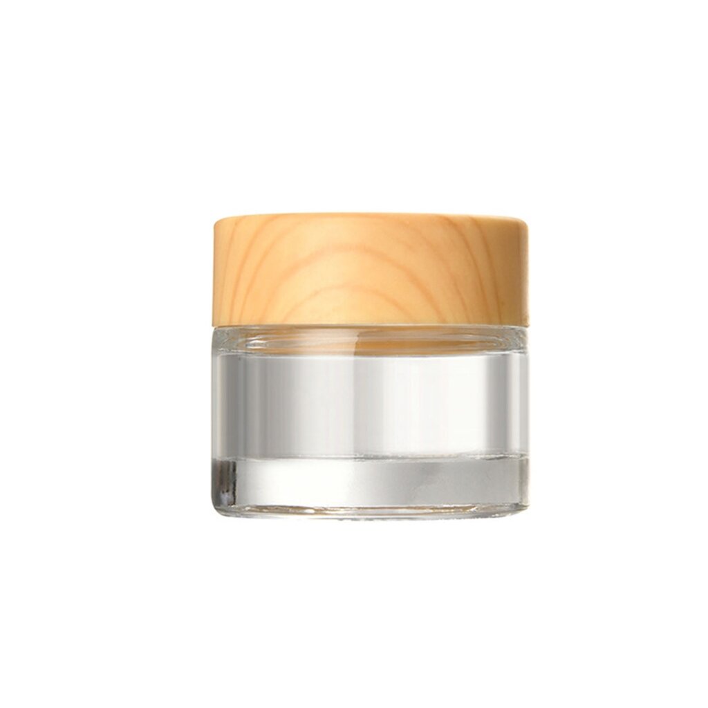 Стеклянный флакон для крема с деревянной крышкой-10 г