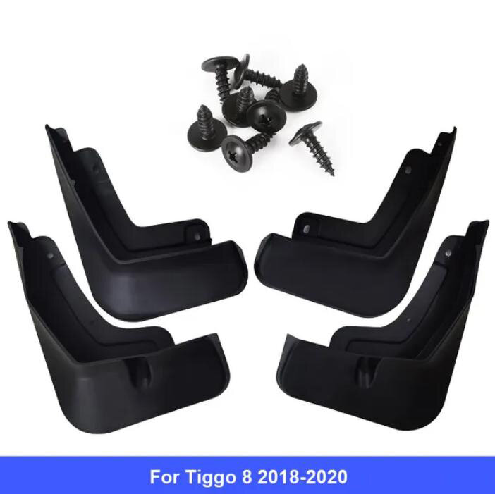 Аксессуар для Чери Тигго 8 - Комплект брызговиков для автомобиля Chery Tiggo 8 2018-2020 г. г.
