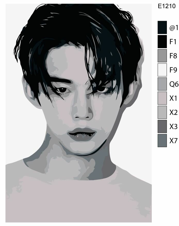 Детская картина по номерам E1210 "K-pop группа TXT. Ёнджун (Yeonjun)" 20x30