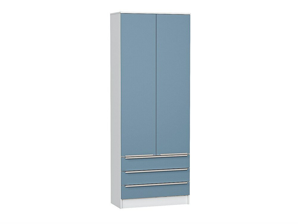 VVT Шкаф двухстворчатый Стиль ШК-803 с ящиками Белый, Silky Blue