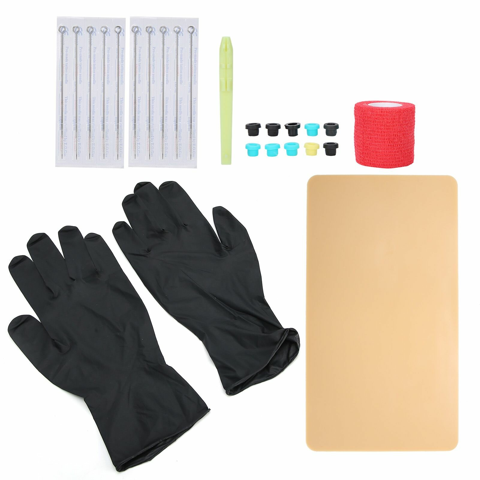 Набор для татуировки 1RL с ручной тату-ручкой и практической кожей, 100% новый, идеален для начинающих