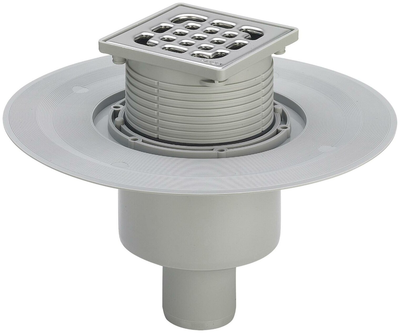 Душевой трап Viega Advantix (556914), 100 x 100 мм, с решеткой из нержавеющей стали