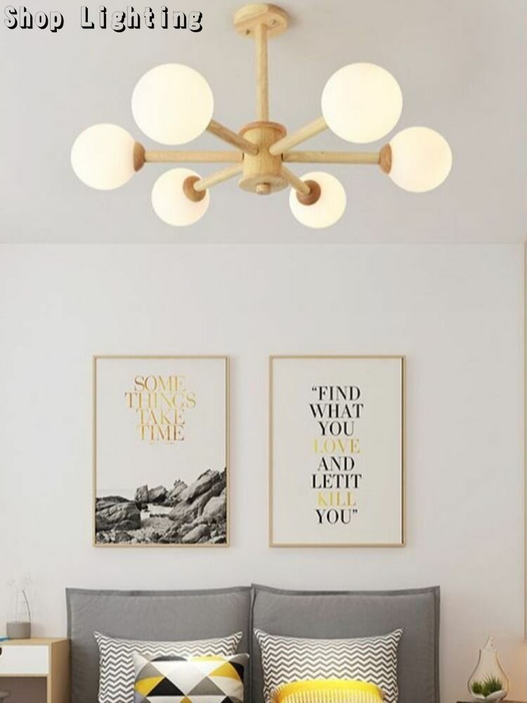 Люстра из цельного дерева в виде волшебных бобов