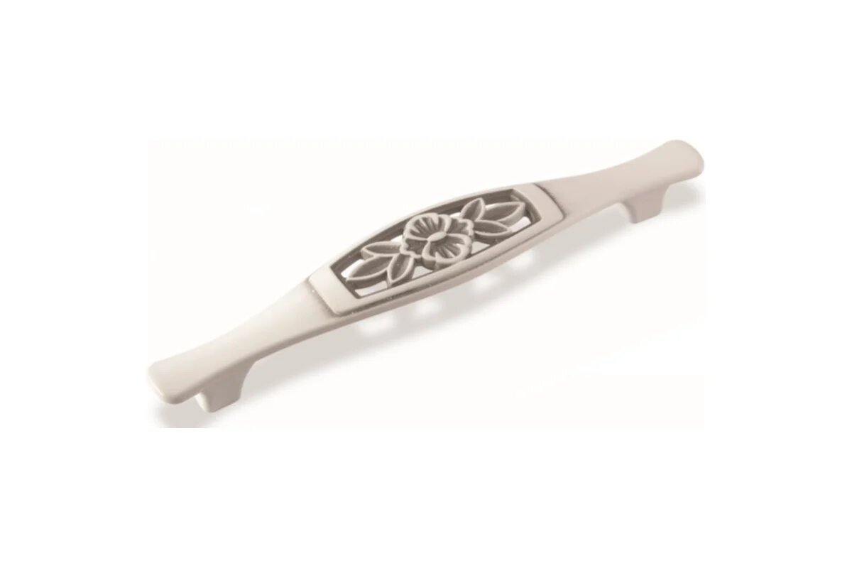 Слорос ручка-скоба серебро прованс 9003 белый матовый FS-129 128 спбм х