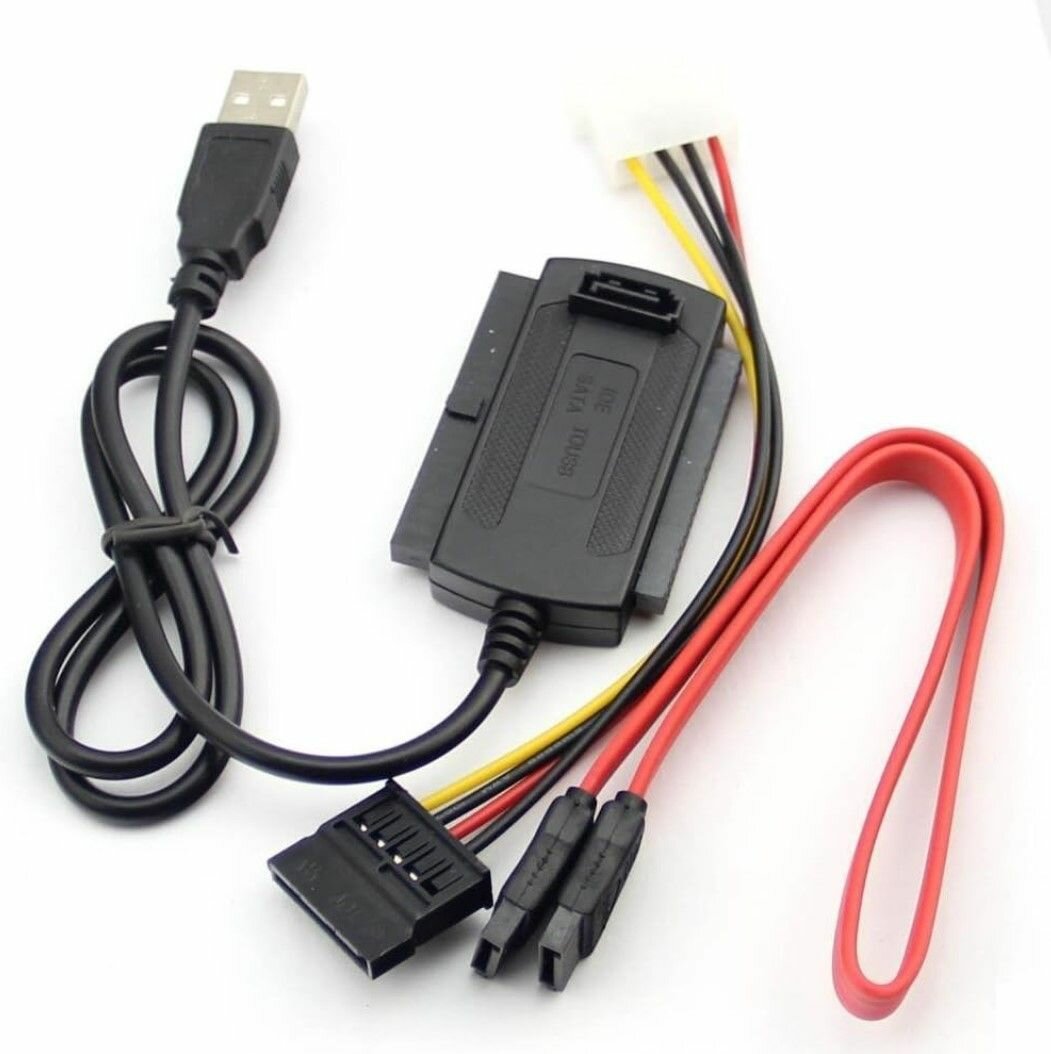 Адаптер SATA/PATA/IDE - USB 2.0, для подключения компьютера и диска 3,5 с комплектом кабелей