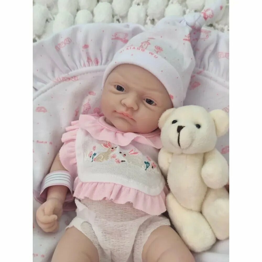 12-дюймовая милая мягкая силиконовая кукла для всего тела для девочек с розовой одеждой и игрушечными аксессуарами