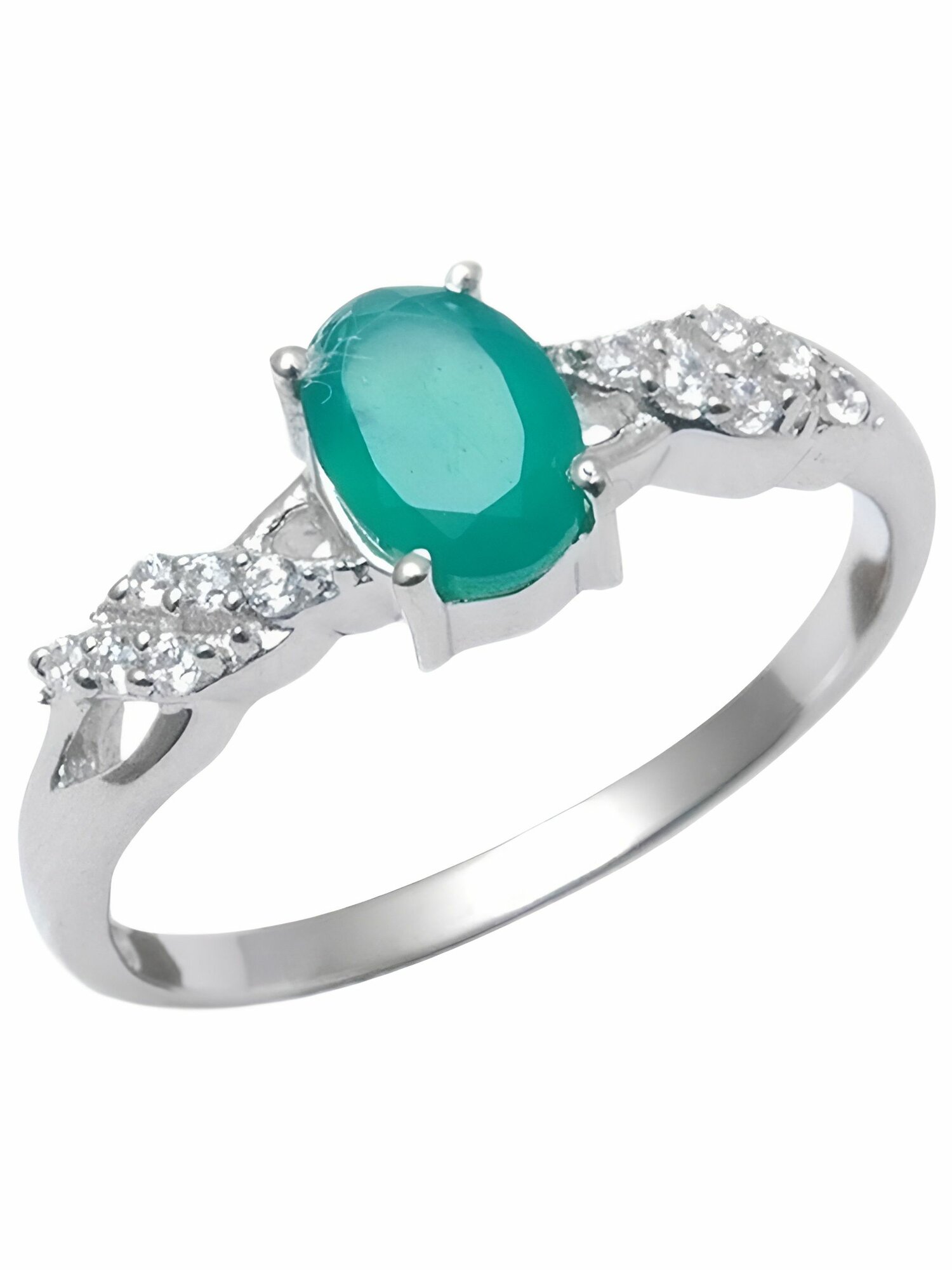 Кольцо тонкое, серебро, 925 проба, родирование, фианит