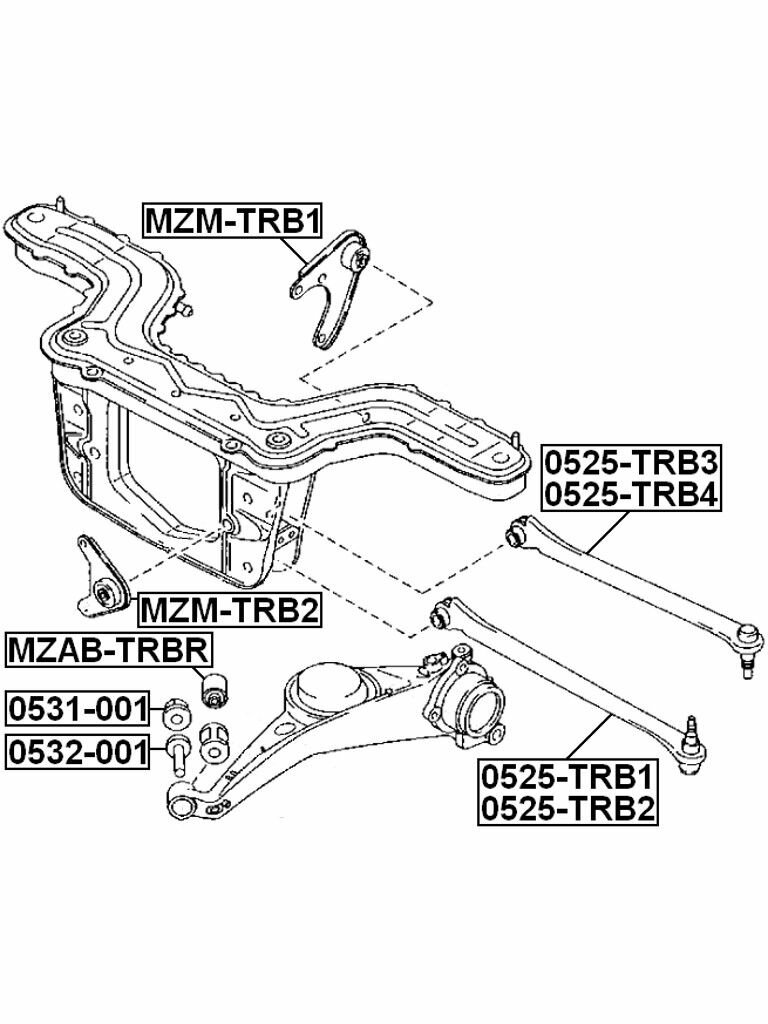 Тяга задняя нижняя левая для автомобилей FORD, MERCURY, MAZDA 0525-TRB1 FEBEST
