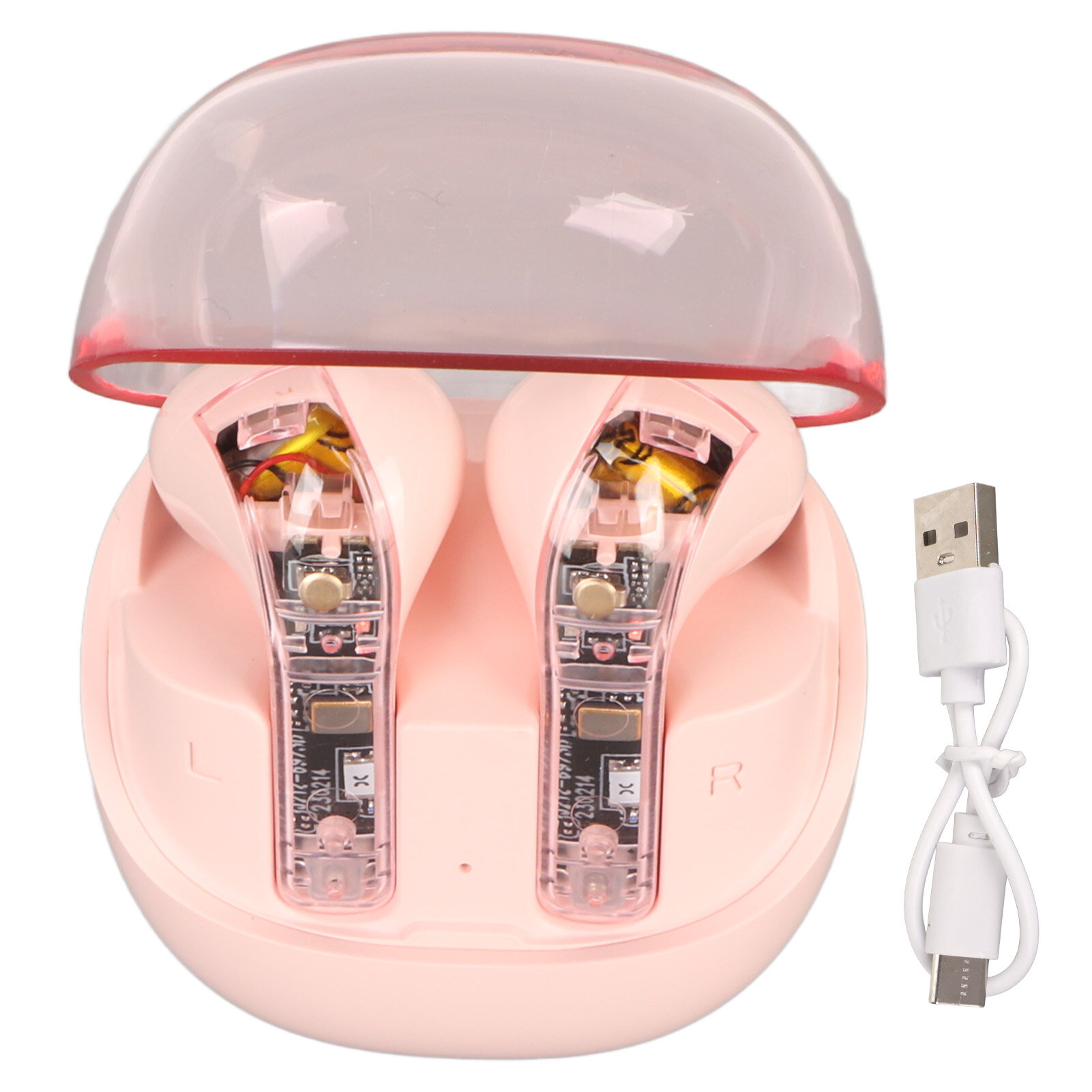 Наушники-переводчики Поддерживают 144 Онлайн-языка Bluetooth 5.3 Наушники-Переводчики Беспроводное Устройство-переводчик Розовый