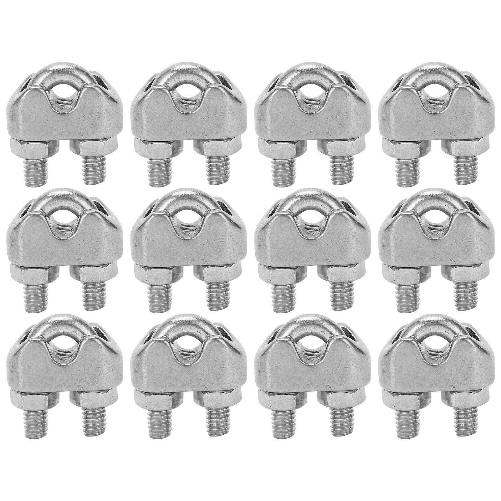 12шт 1/8 дюймов M3 из нержавеющей стали веревочный кабельный зажим зажимая u болт седло -крепеж