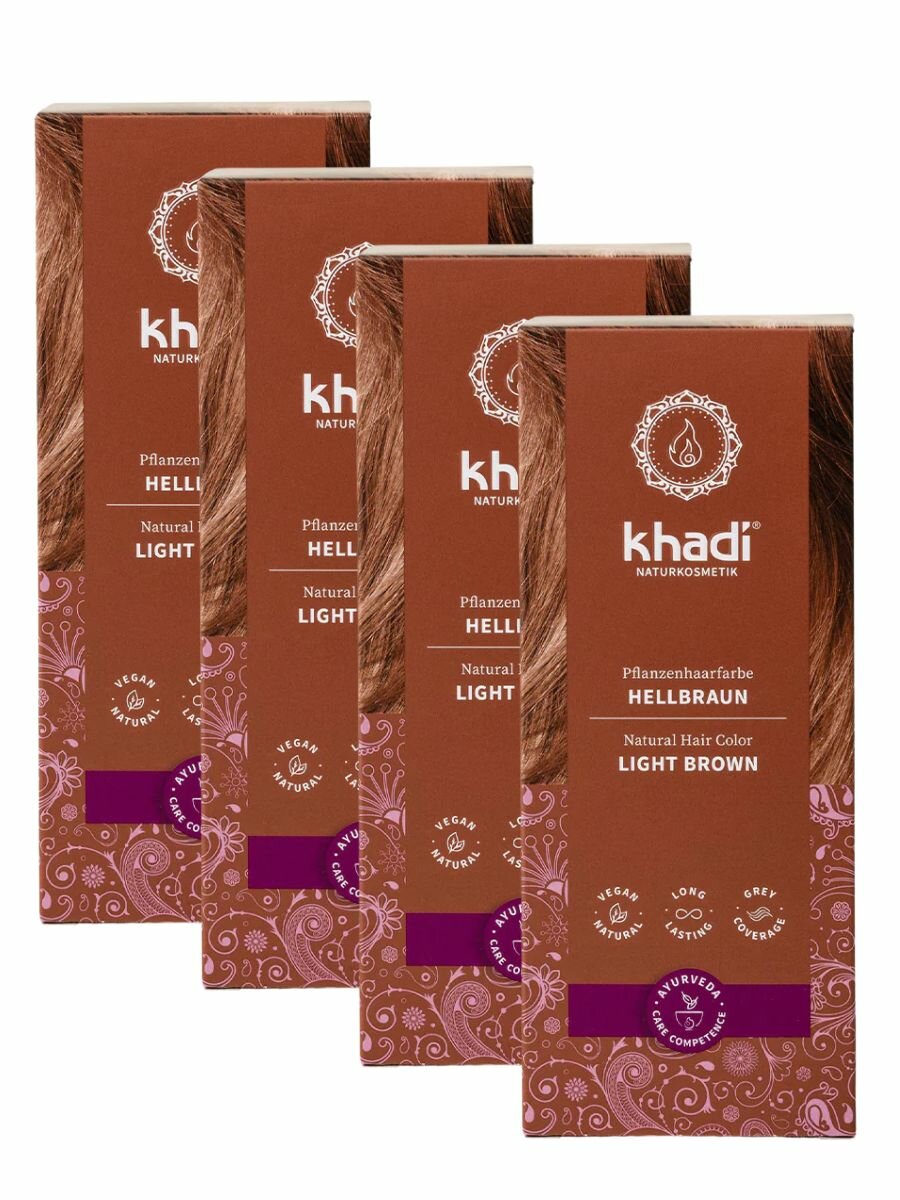 Светло-коричневый оттенок - натуральная краска для волос Khadi Naturprodukte, 400 гр