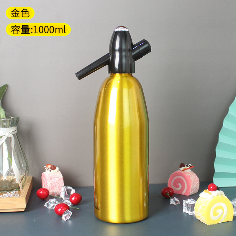 Газированный сифон, 1 литр, золотой, газированная вода, газированные напитки