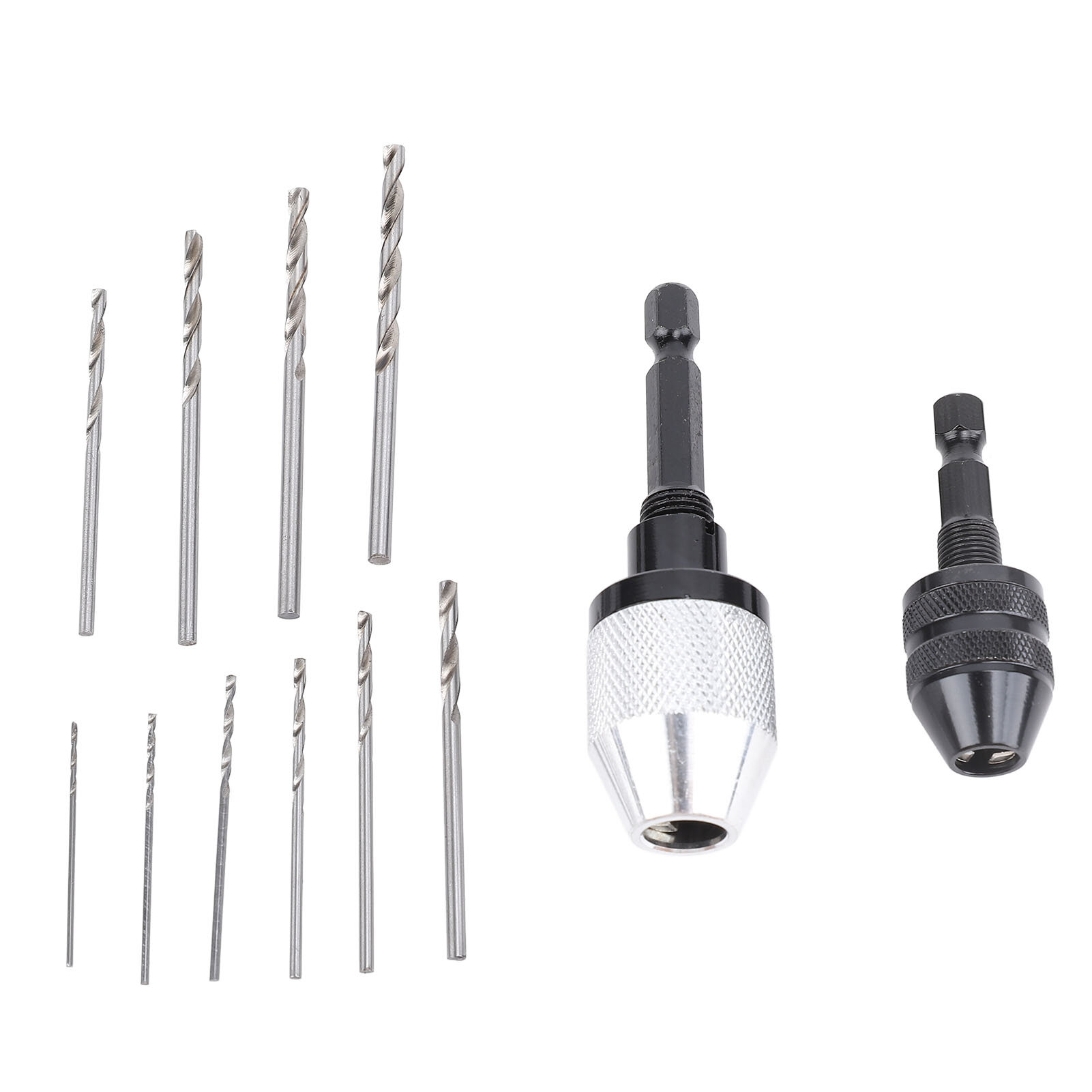 2pcs Dlill без ключа с 10 шт. Биты 1/4 дюйма шестнадцатеричного хвостого бурового патрона быстрого изменения преобразования преобразования