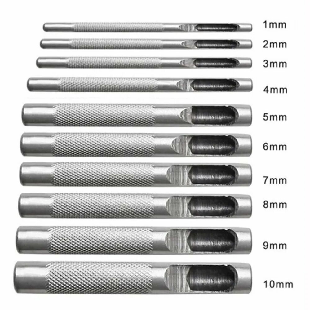 OZ-SASH-10 шт. Инструменты для пробивки отверстий в коже Набор для пробивки отверстий в коже 1-10 мм