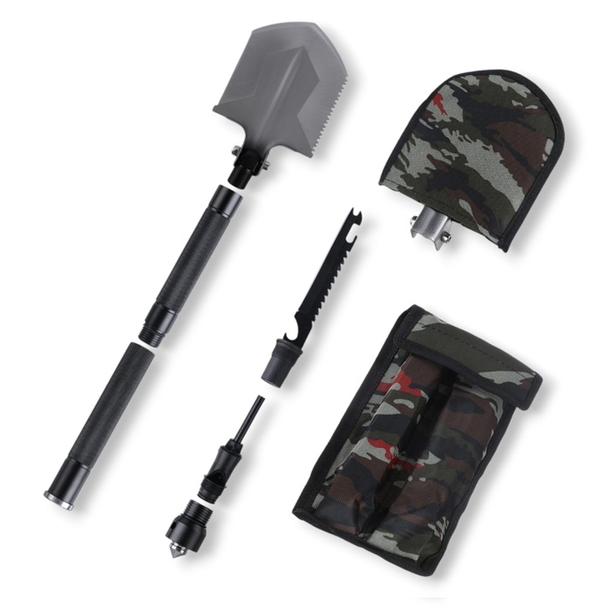 Лопата Сима-ленд, многофункциональная, сталь, 41 см, с черенком, черная