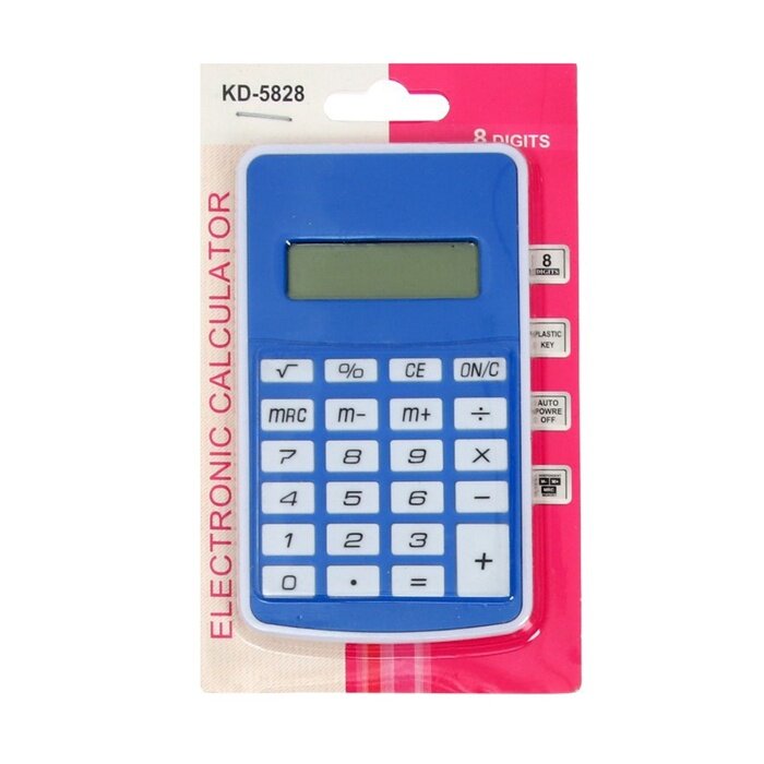 Калькулятор карманный 08-разрядный 5828 корпус синий