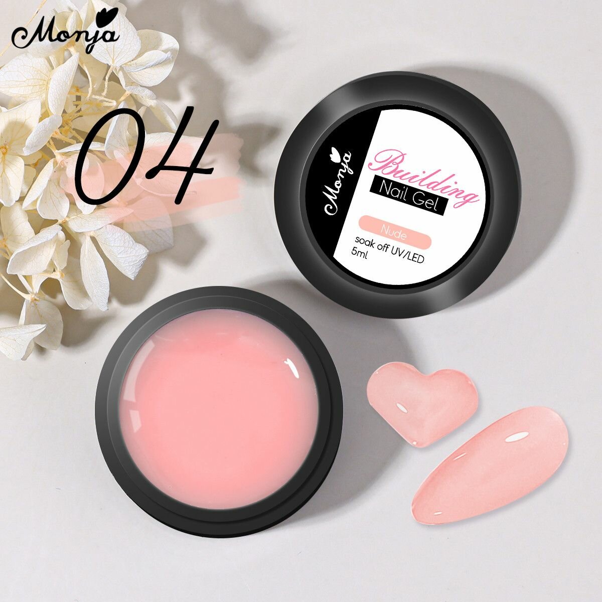 Клей для ногтей, Гель-слайм для крепления гелевых типс, страз и дизайна, клей для типс, база для экспресс наращивания, Monja