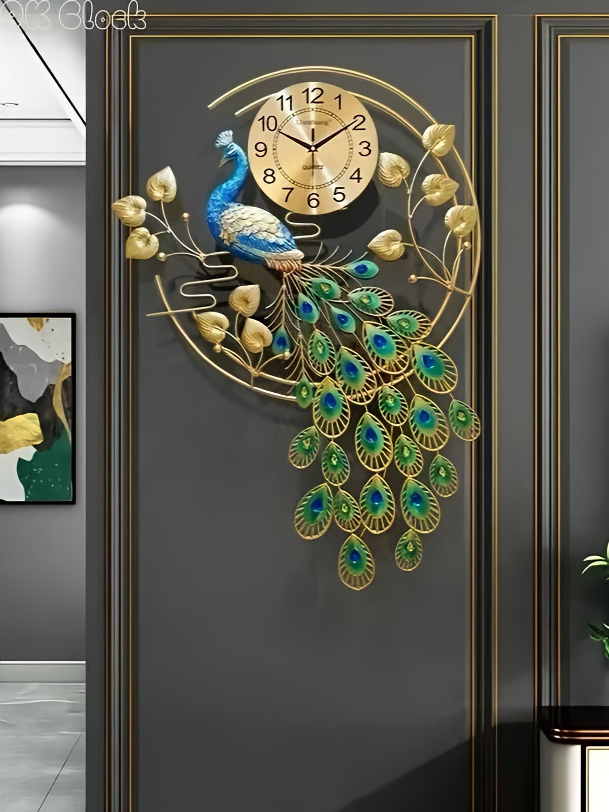 Часы "Красивый цвет G283", кварцевые, металл, плавный ход, диаметр 65см