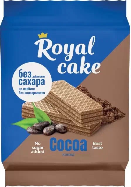 Вафли "Royal Cake" со вкусом Какао, на сорбите, без сахара, 120 гр.