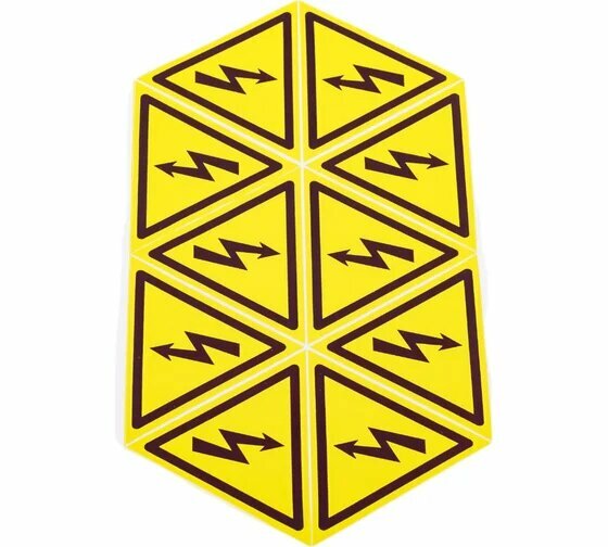 Набор Наклейка Rexant знак электробезопасности "Опасность поражения электротоком", 50х50х50 мм {56-0006-2} (50 шт*2 уп)