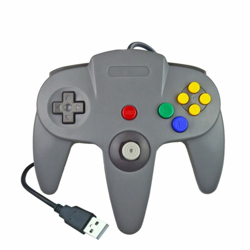 USB проводной джойстик Nintendo gamepad N64-Серый 1шт