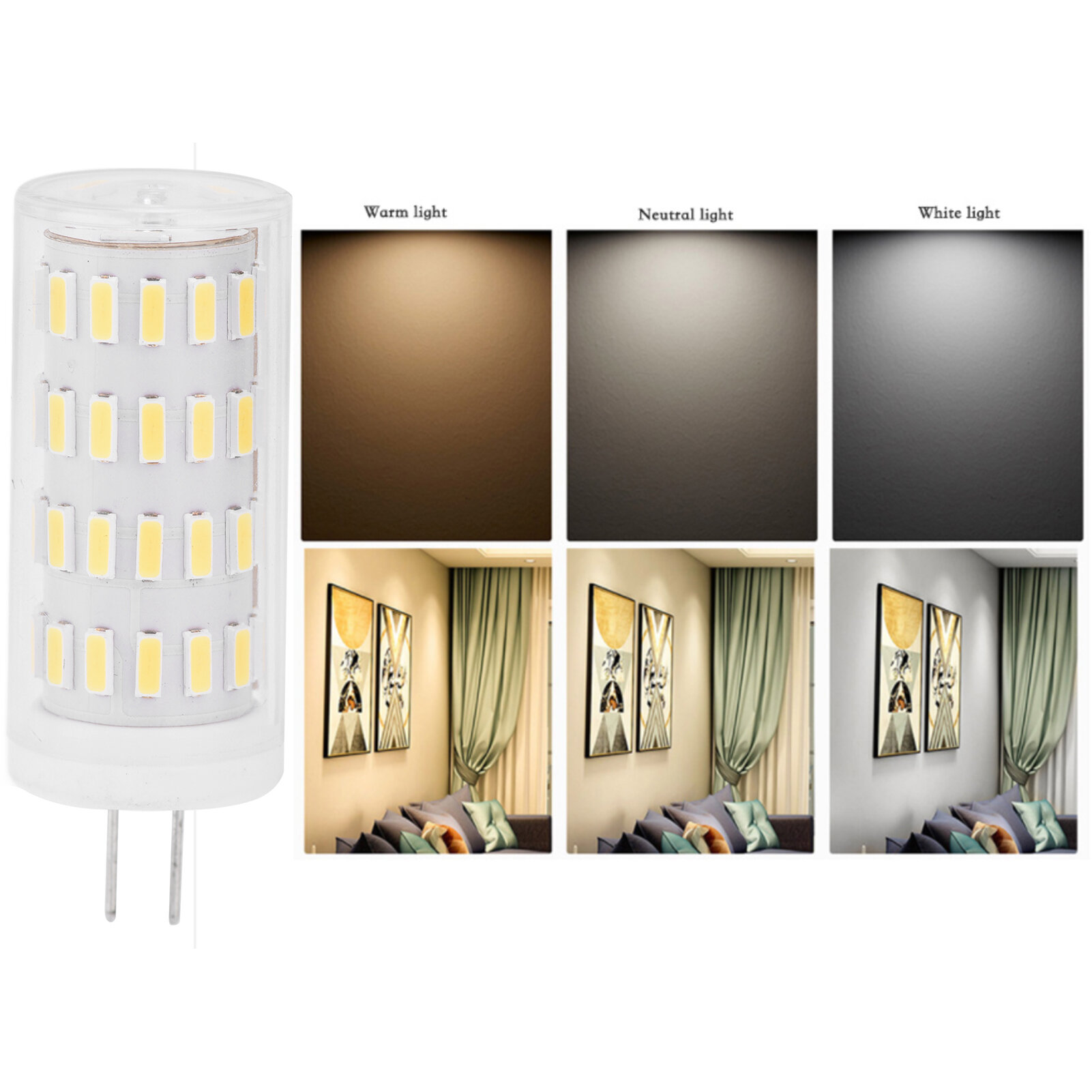 3 шт. G4 светодиодная лампа 5 Вт T3 JC тип двойной контактный цоколь AC 12‑24 В постоянного тока с регулируемой яркостью уличная пейзажная лампа теплый свет