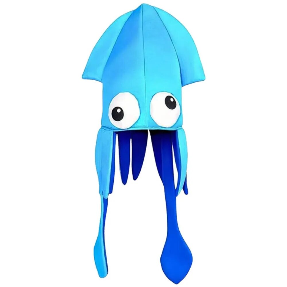 Шляпа кальмар бархатная Хэллоуин разноцветная Синий, Blue