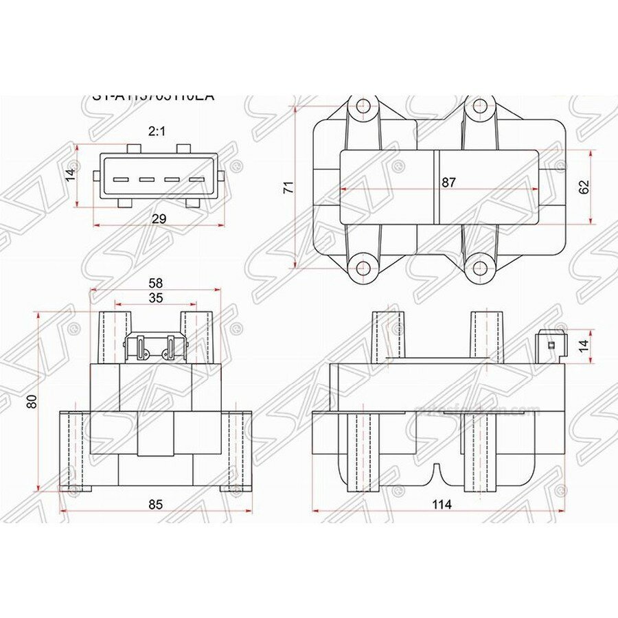 SAT STA113705110EA Катушка Chery Fora A21 06-10 / Geely MK 08-15 SQR481F