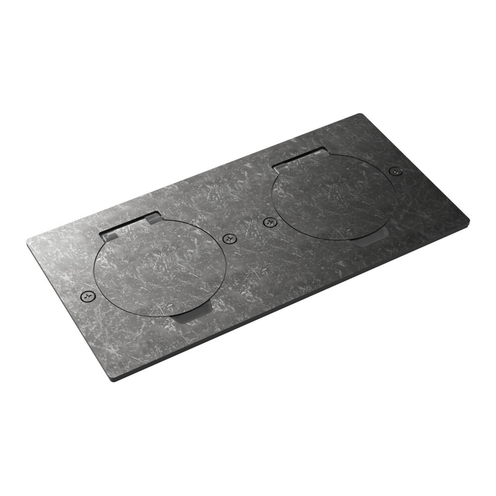 Лючок для установки 2 модулей 45х45мм, IP44, с круглой крышкой, без установочного набора, цвет оцинк. сталь, Donel