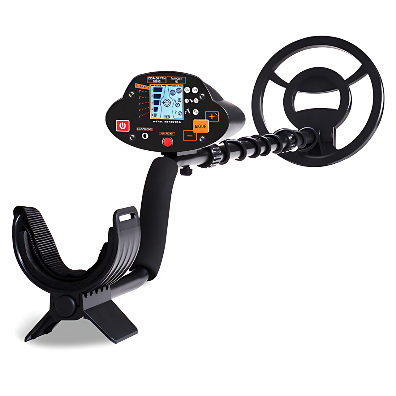 Металлоискатель ручной MD-5030, водонепроницаемая катушка, регулировка длины, ЖК-дисплей, черный