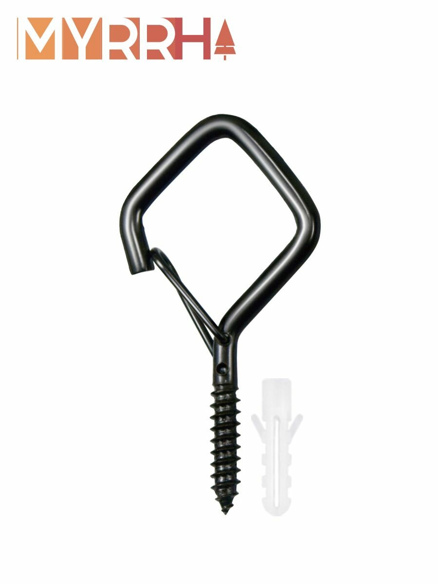 Набор крючков металлических для гирлянд и растений 20 шт с дюбелями - саморезы-крючки винтовые, карабины для крепления