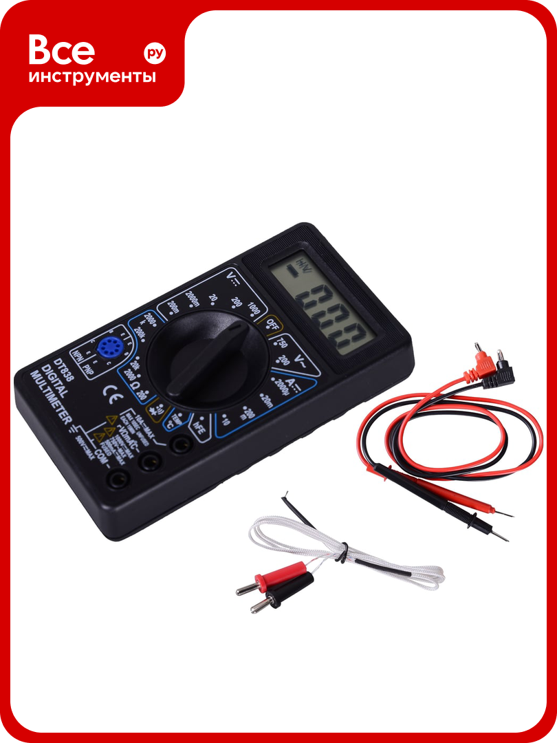 Мультиметр, Ресанта, Ресанта ТЕК DT 838 61/10/513, измерения постоянного и переменного, компактный