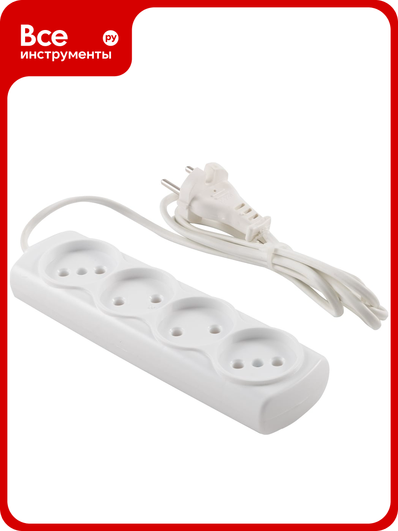 Удлинитель Engy Эконом 1.7м/4 розетки ШВВП 2х0.75 186712, без заземленияНапряжение - 250В
