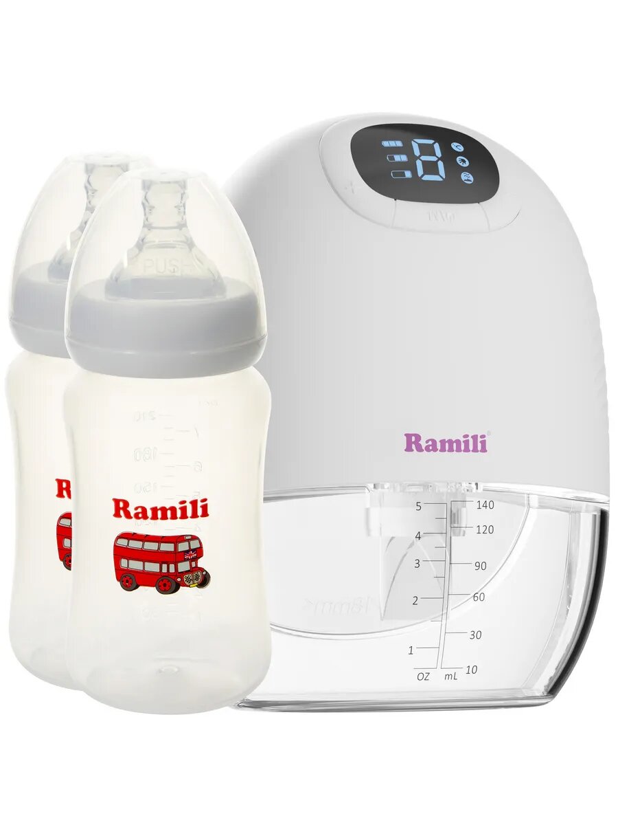 Четырехфазный бионический молокоотсос Ramili SE300 с двумя бутылочками 240ML (SE300240MLX2)