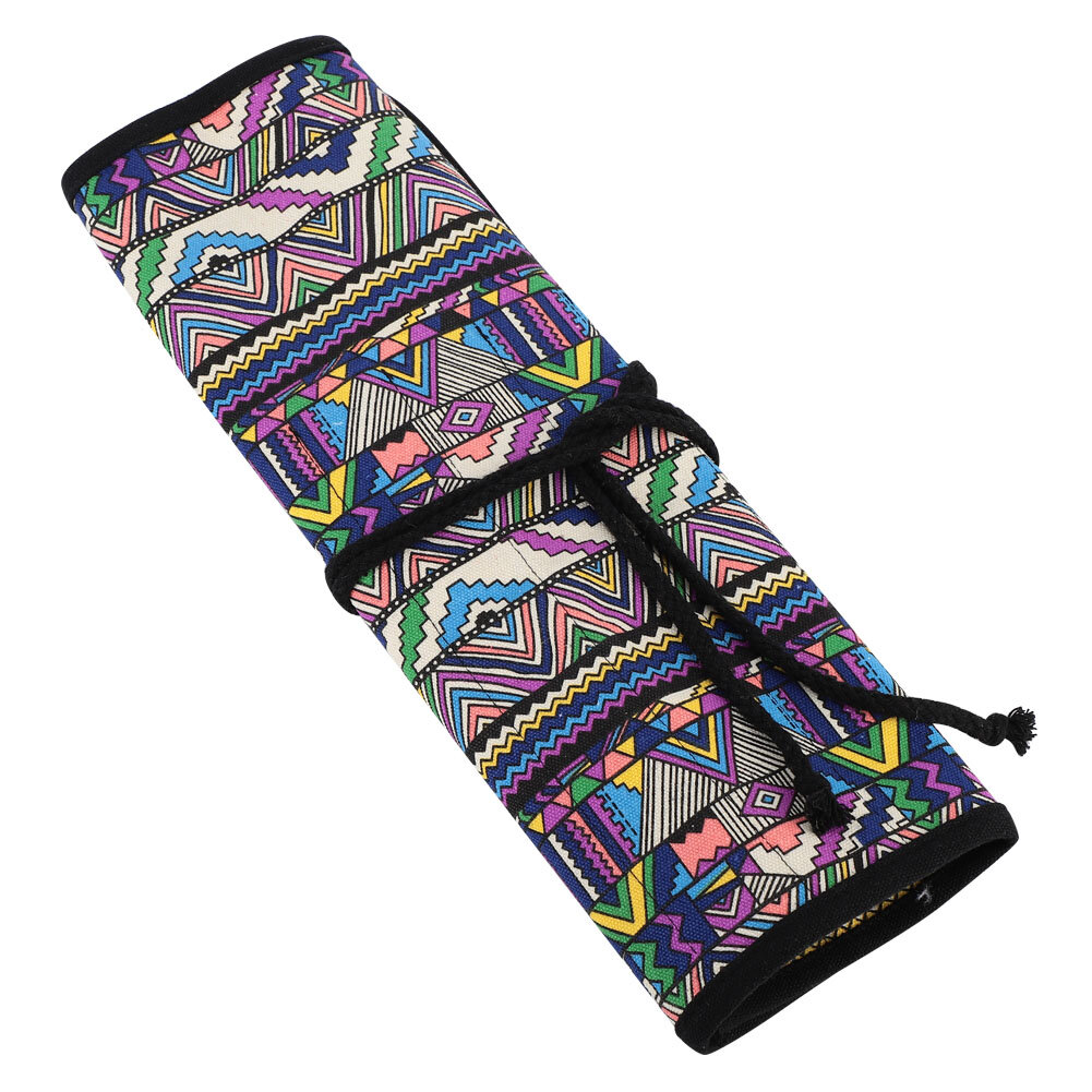 Подставка для кистей и ручек из холста ручной работы с 20 отверстиями. Чехол для хранения канцелярских принадлежностей.