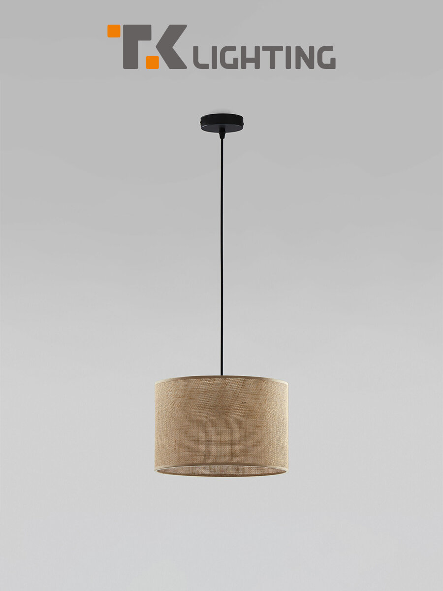 Подвесной светильник TK Lighting Juta 6580, Е27, 60 Вт, цвет коричневый/черный, диаметр 30 см