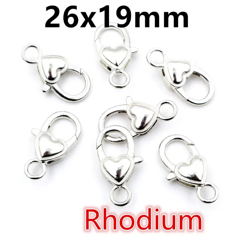 10 шт. защелок-карабинов с омаром Wadsfred, позолоченные, посеребренные, 5 цветов Серебряный, AE1-04