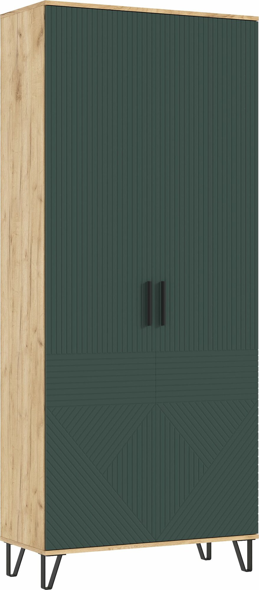 Шкаф распашной Флэш 900х2130х410 (Браш Мени Грин/Дуб Крафт) МИФ