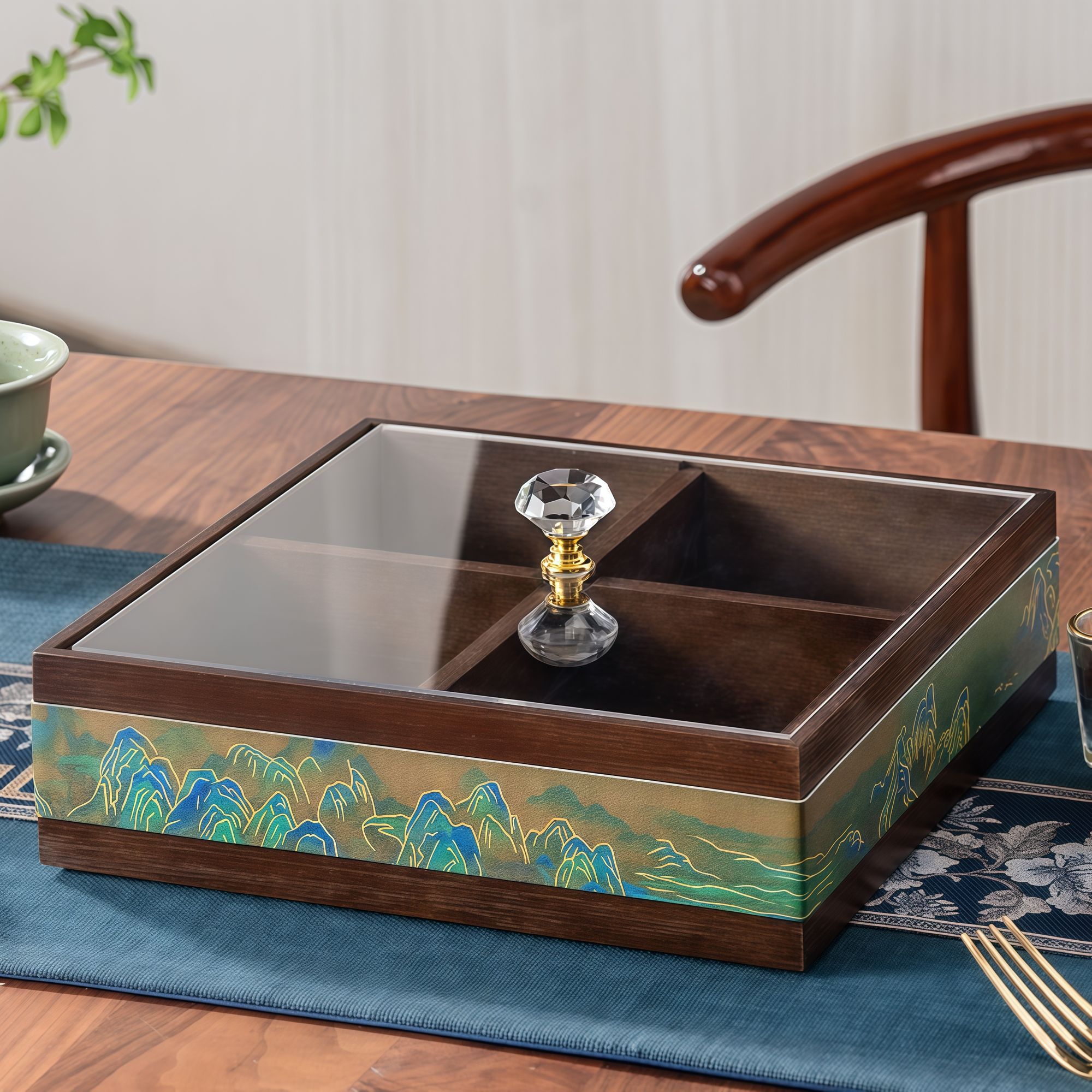 Менажница, диаметр 24*24*7см, Для хранения сухофруктов и закусок1 шт