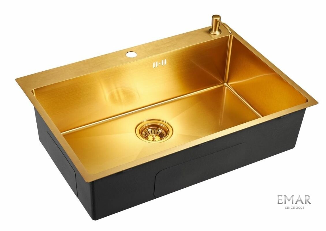 Кухонная мойка EMAR EMB-125A PVD Nano Golden