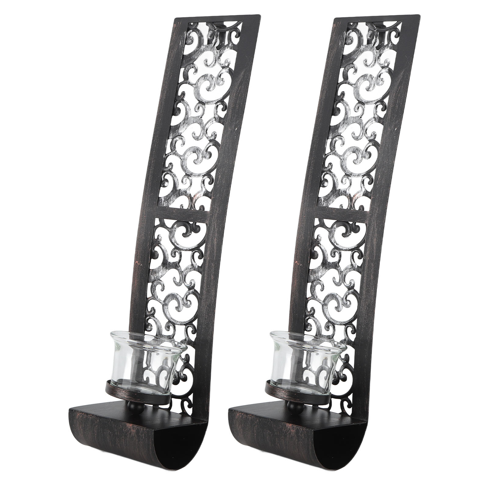 2 шт. настенные подсвечники изысканный железный художественный настенный подсвечник прочный античный булочки для свечей украшение стены для дома, ресторана, офиса