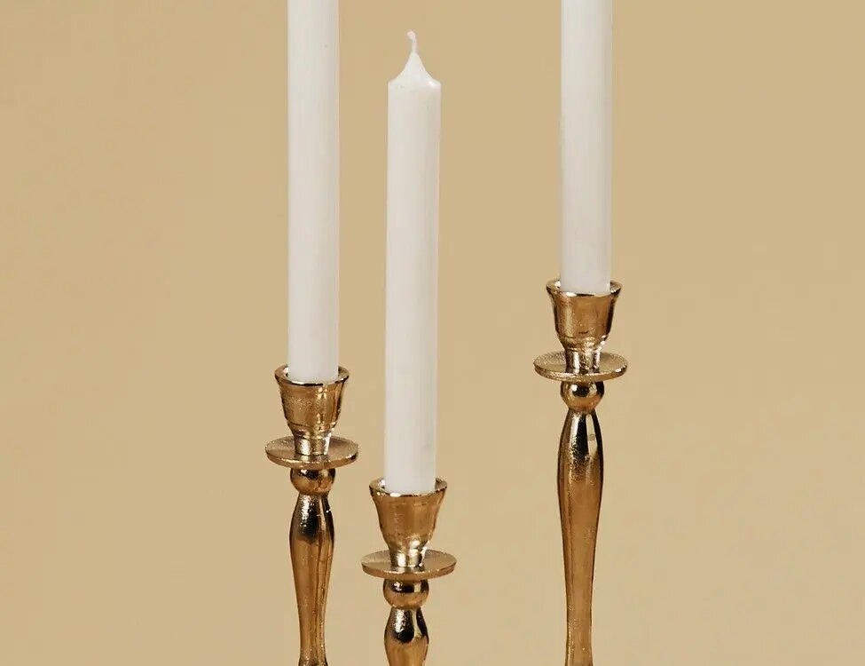 Набор подсвечников канделябров "Франциско", алюминий, серебряный, 14/18/22 см, Boltze