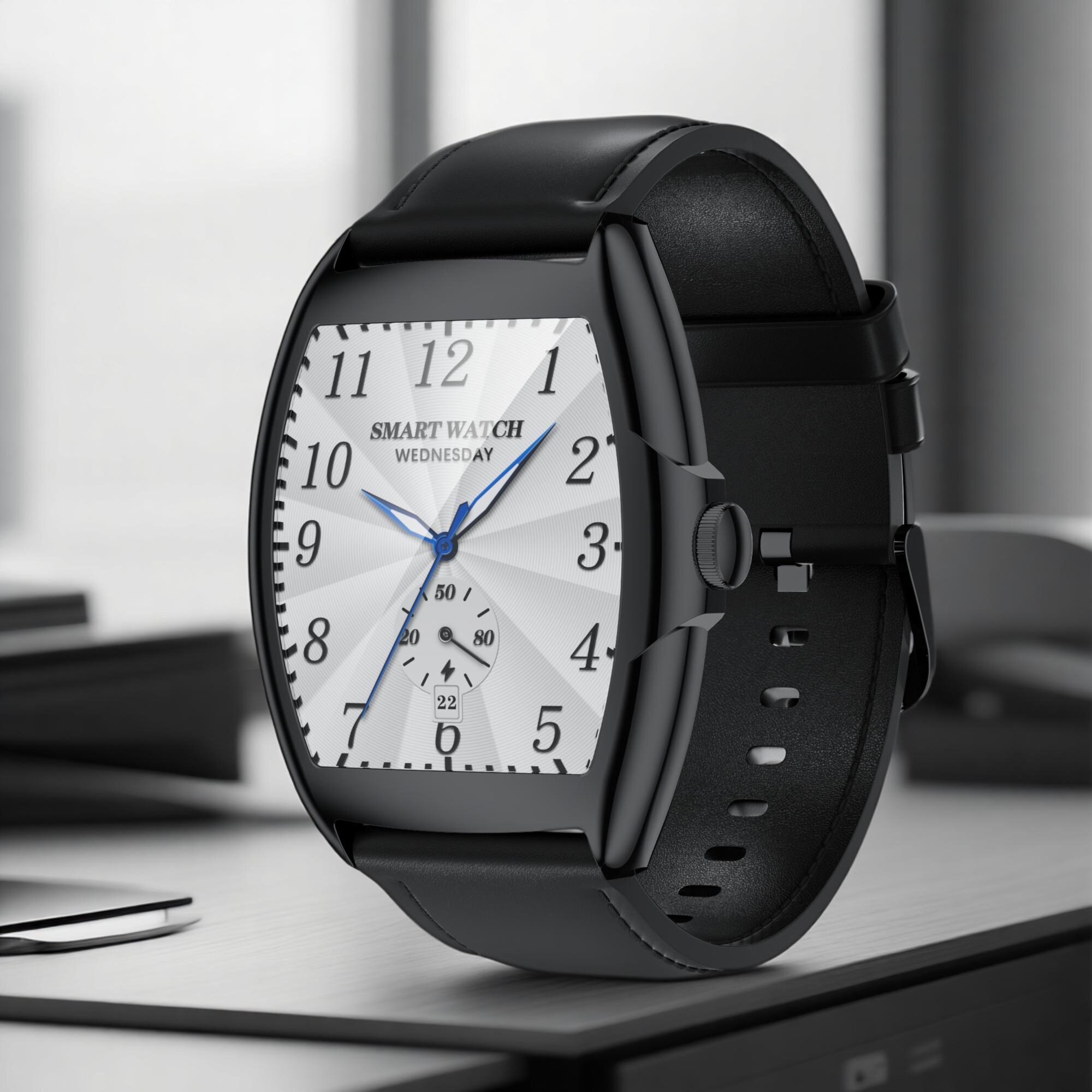 Мужские смарт часы, модная трендовая форма бочонка