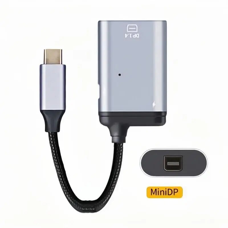 Адаптер Mini Displayport USB-C типа C к Mini DP Адаптер-конвертер монитора Displayport 4K 2K 60 Гц с гнездовым портом питания PD