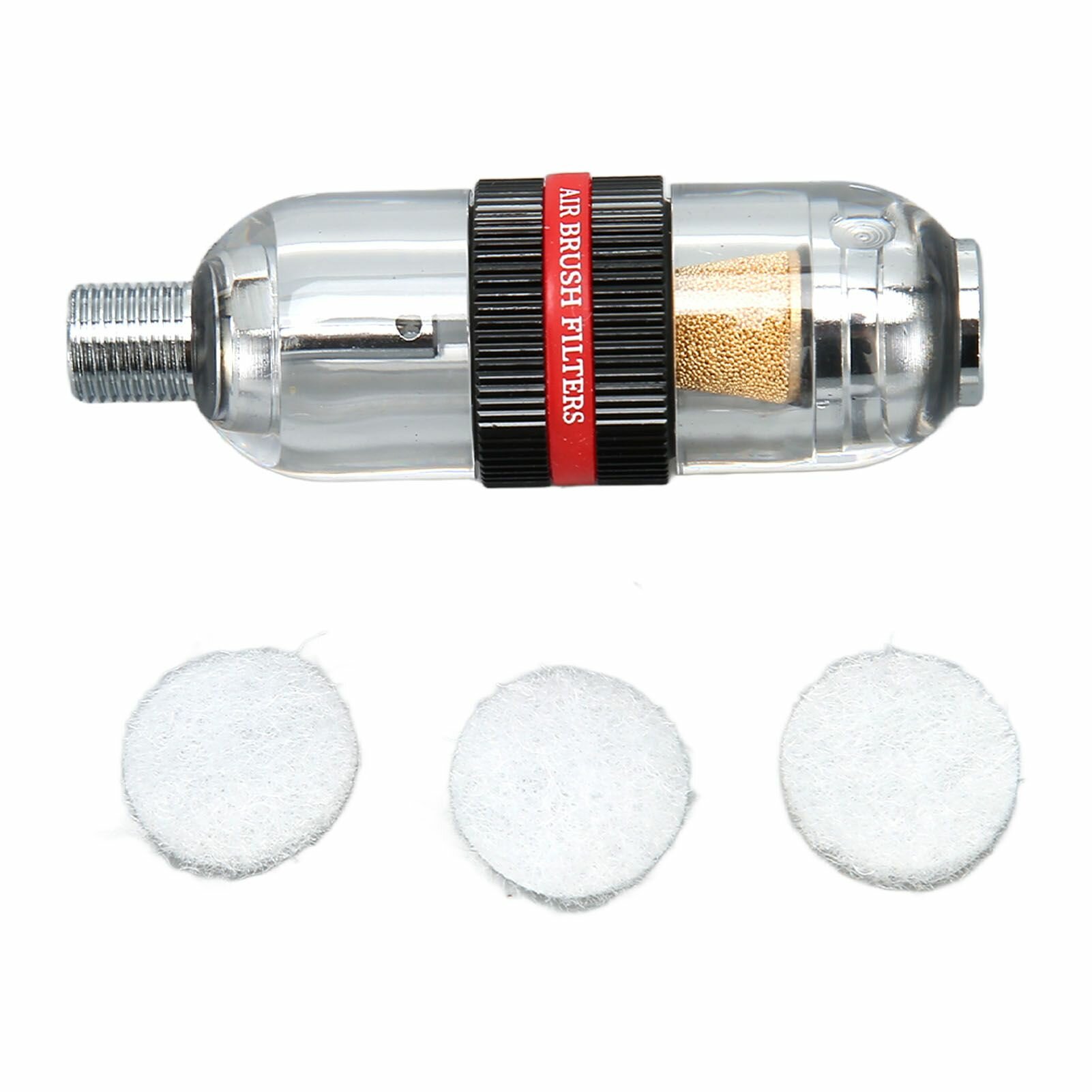 Водомасляный сепаратор с 3 хлопчатобумажными фильтрами. Простая установка. Замена фильтра аэрографа для пистолета-распылителя, черный.